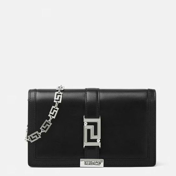 Versace | Bags | Versace Greca Goddess Logo Monogram Leather Chained ...